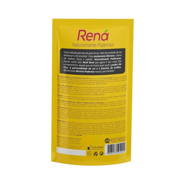 Hena Gel Rená Embelleze alisante y tiñe color negro 180g – Rulos To Look