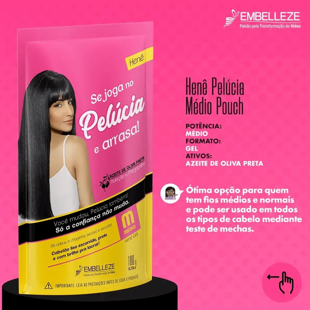 Hena Gel PELUCIA Embelleze medio negro 180g alisante y tiñe – Rulos To Look