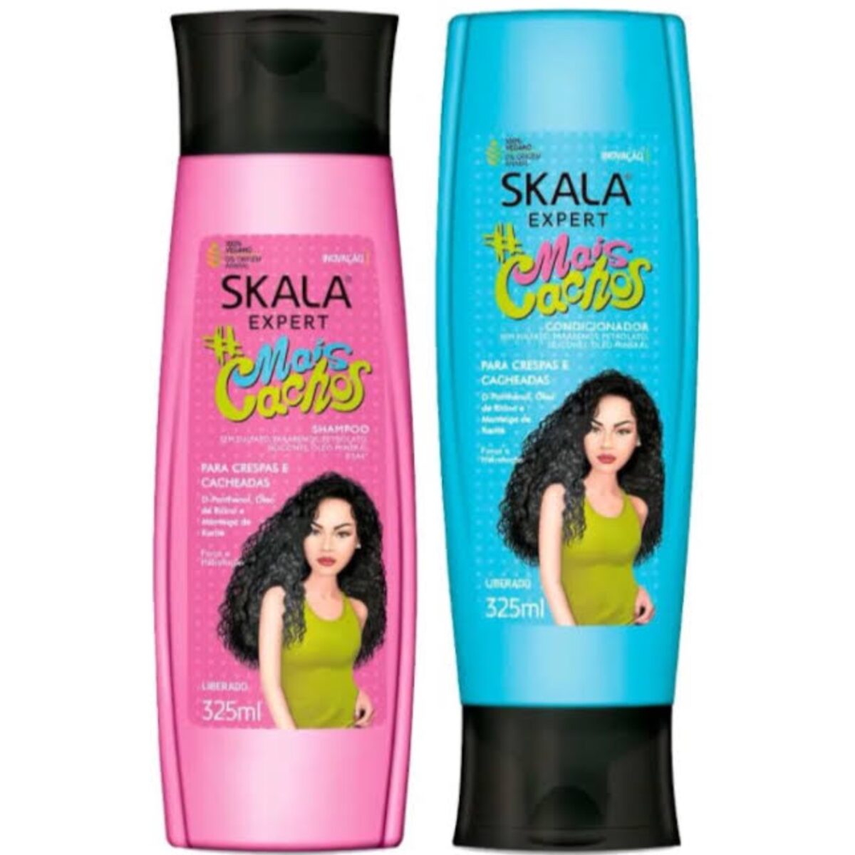 SKALA MAIS CACHOS KIT SHAMPOO Y ACONDICIONADOR 650ML RULOS ONDAS CURLY ...