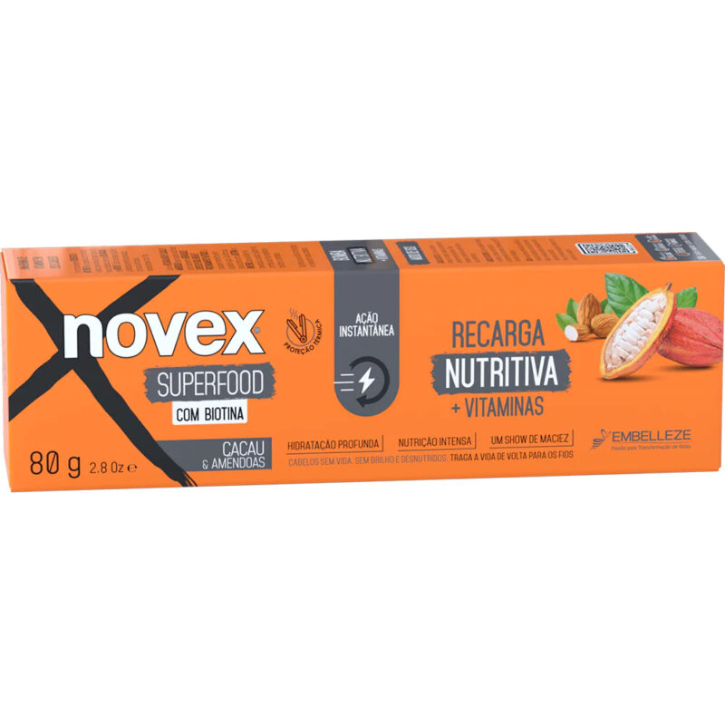 NOVEX recarga nutritiva y vitaminas cacao y almendras Curly girl 80g Protección térmica – Rulos ...